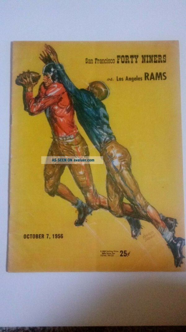 Rare 1956 San Francisco 49ers Vs Los Angeles Rams Football NFL Sport ...