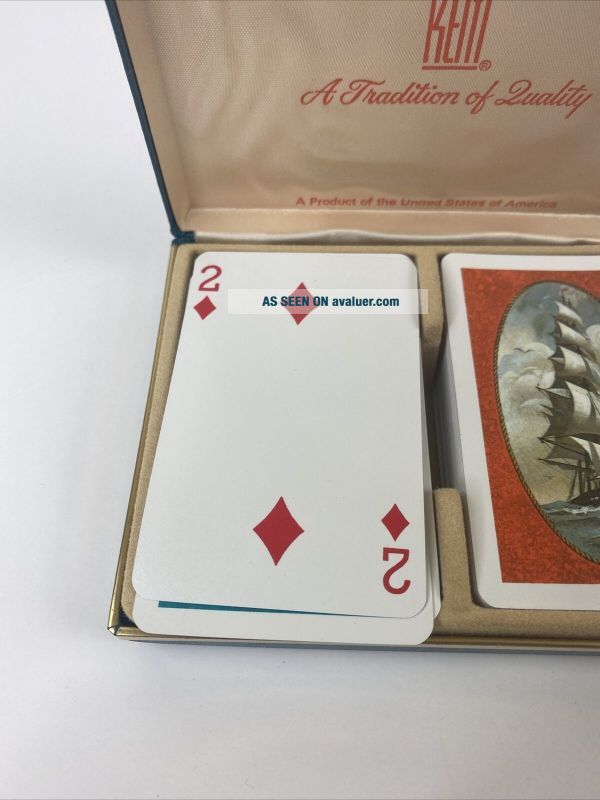 KEM Bridge Playing Cards Double Deck Clipper Ships Vintage 2 Decks ...