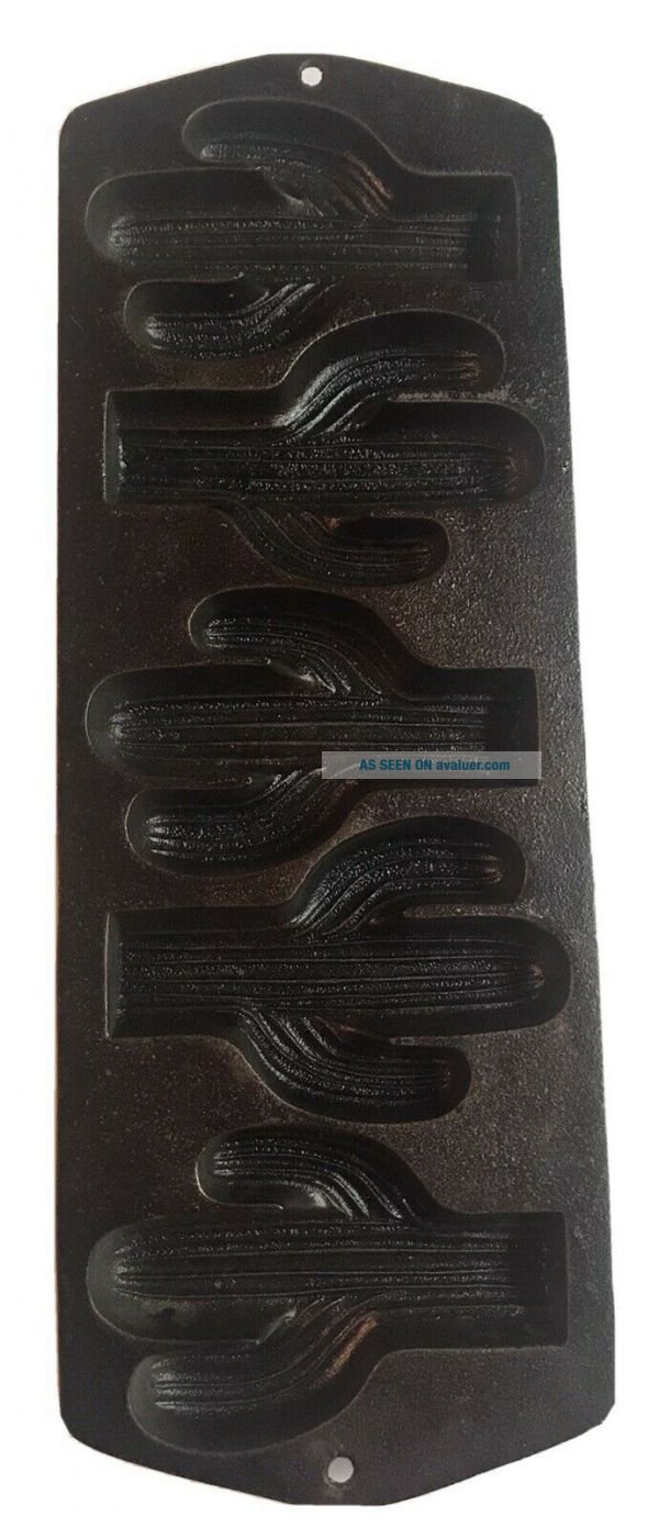 VINTAGE LODGE SAGUARO CACTUS CAST IRON MOLD CORN BREAD MUFFIN PAN 5CP2 ...