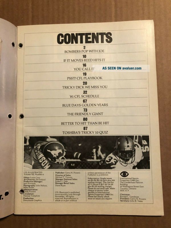 1981 CFL FOOTBALL PROGRAM: WINNIPEG At CALGARY STAMPEDERS, AUG 14, VOL ...