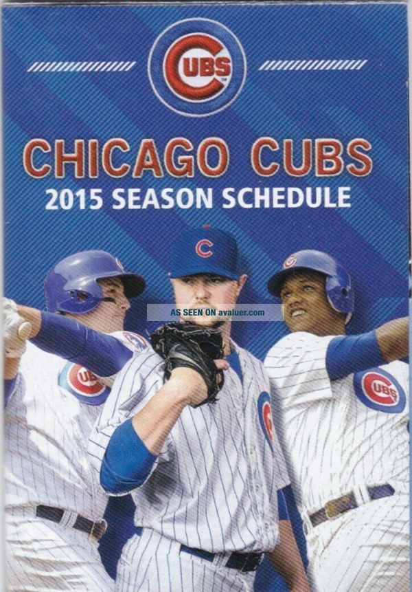 2015 Chicago Cubs Baseball Schedule Wrigley Field Budweiser Beer ...