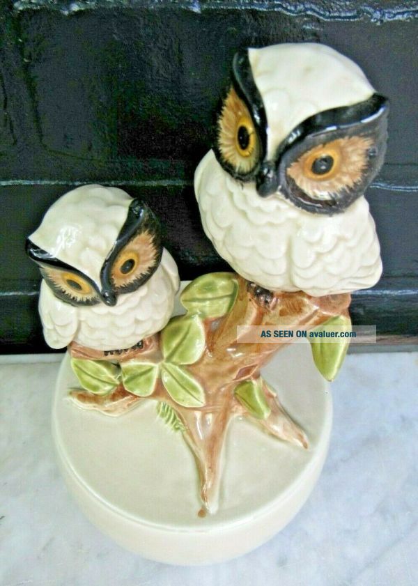 VINTAGE 1979 Otagiri JAPAN Owls Porcelain Music Box SOME ENCHANTED ...
