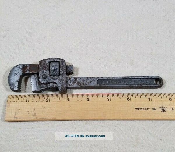 VINTAGE 8 " PIPE MONKEY MINI WRENCH DROP FORGED TOOL STEEL | #46682618