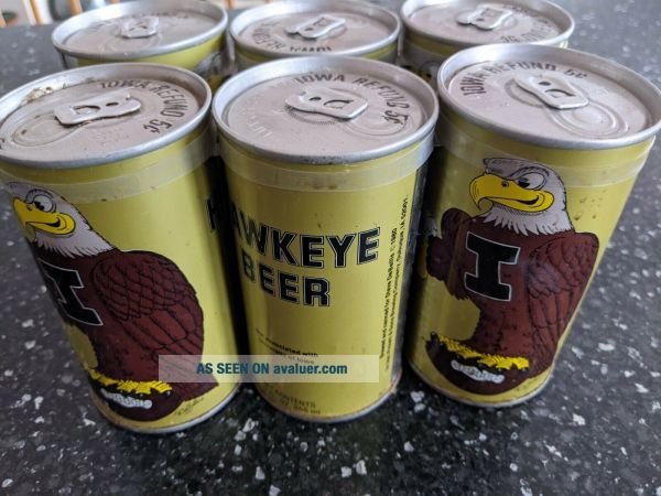 Vintage 6 Pack 1980 University Of IOWA HAWKEYES Football Steel Beer ...