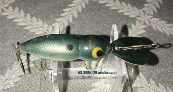 Vintage Whopper Stopper Hellbender 2 Inch Fishing Lure Aqua W/White ...
