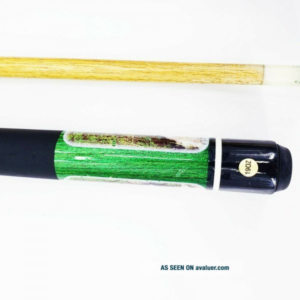 Vintage Pool Cue With Wolf Image In Hard Carrying Case | #46663644