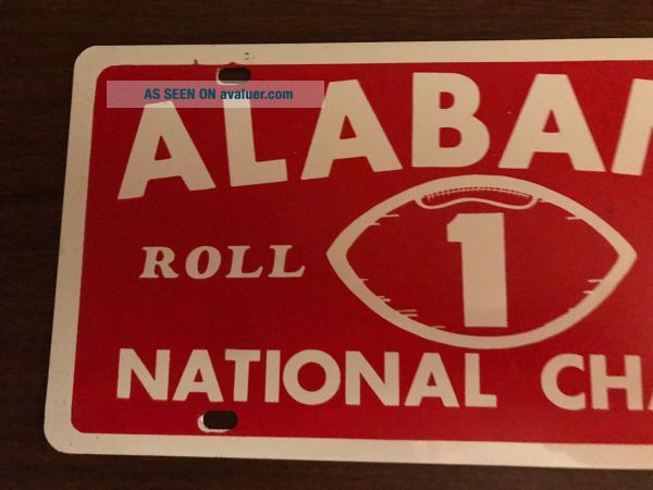 Vintage Alabama Football National Champs Metal Booster License Plate ...
