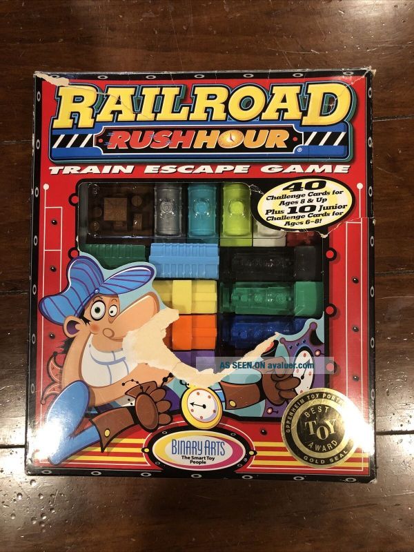 Vintage Railroad Rush Hour Train Escape Strategy Board Game By Binary ...