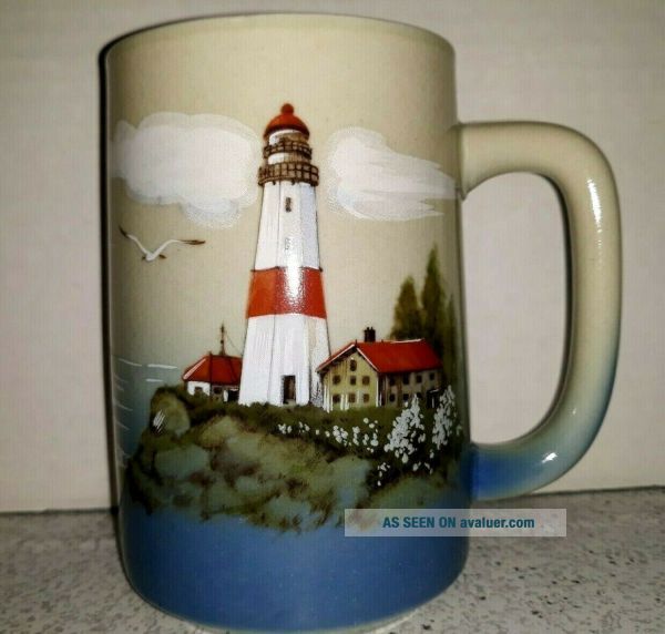 Vintage OTAGIRI Nautical Coffee Mug Tea Cup Lighthouse Sailboats ...