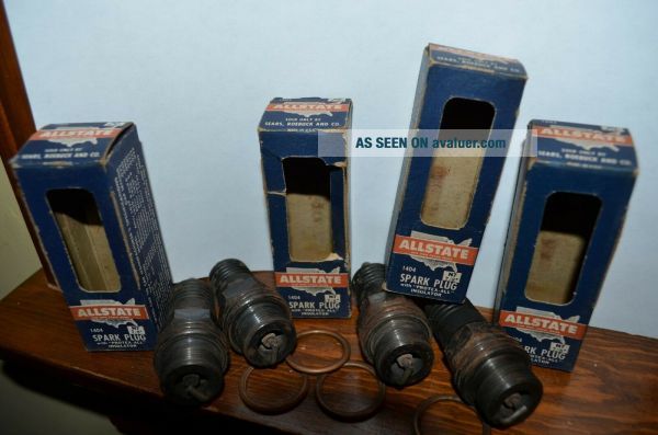 4 Vintage Old Stock Allstate Spark Plugs Fit Ford A Early Chevy Olds ...