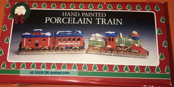 Vintage Train Set Christmas Valley Collectable Porcelain 2 Piece Lovely ...