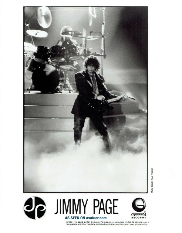 1988 Vintage Photo Guitarist Jimmy Page Performing Led Zeppelin Rock ...