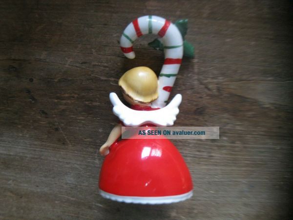 VINTAGE NAPCO 1956 CHRISTMAS GIRL CANY CANE ANGEL BELL FIGURINE | #46805075