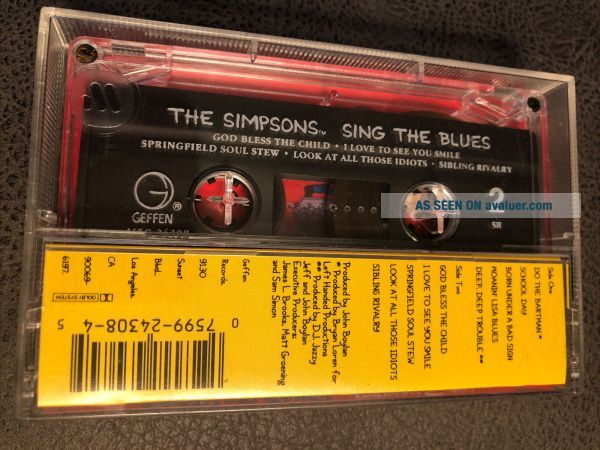 The Simpsons Sing The Blues 1990 Homer Bart Bartman Vintage Cassette ...