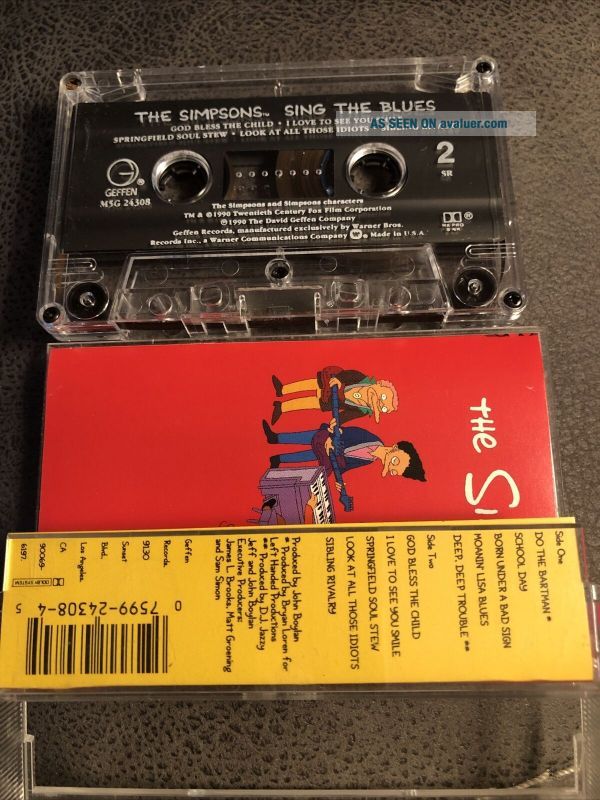The Simpsons Sing The Blues 1990 Homer Bart Bartman Vintage Cassette ...
