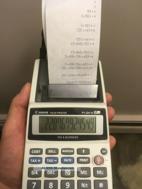 Vintage Canon Palm Printer P1 - DH III Tax And Business Calculator ...
