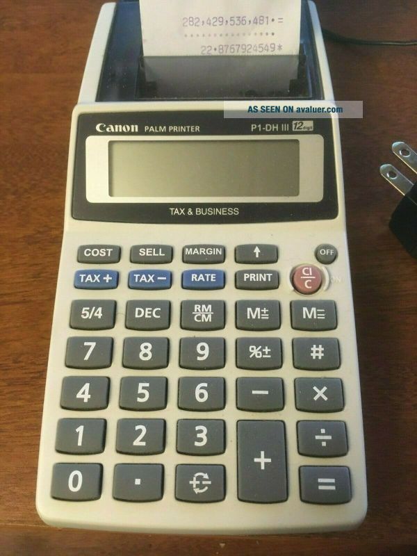 Vintage Canon Palm Printer P1 - DH III Tax And Business Calculator ...