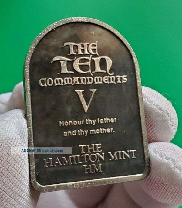 Vintage Hamilton The Ten Commandments V - 1oz. 999 Fine Silver Art Bar ...