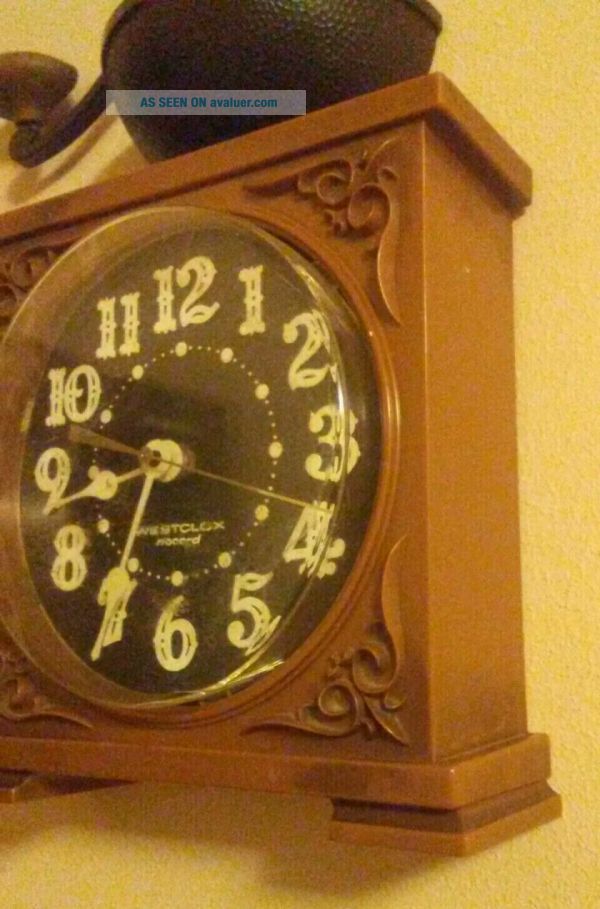 Vintage WestClox NoCord Clock With Coffee Grinder Mill Battery Wall ...