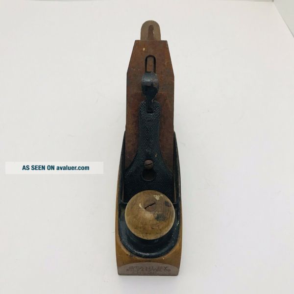 Vintage Stanley Rule & Level No 35 Transitional Plane Flat Bottom Wood ...