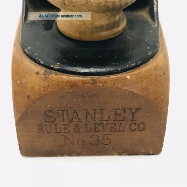Vintage Stanley Rule & Level No 35 Transitional Plane Flat Bottom Wood ...