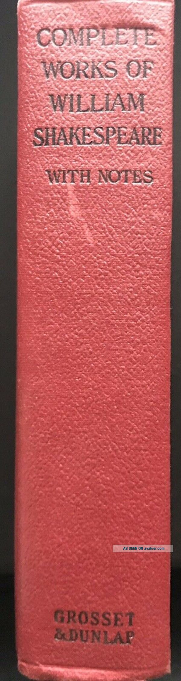 Vintage 1911 Complete Of William Shakespeare With Notes Grosset ...