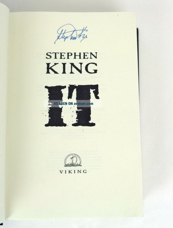 Stephen King Author Signed Autograph It 1st Edition/1st Printing ...