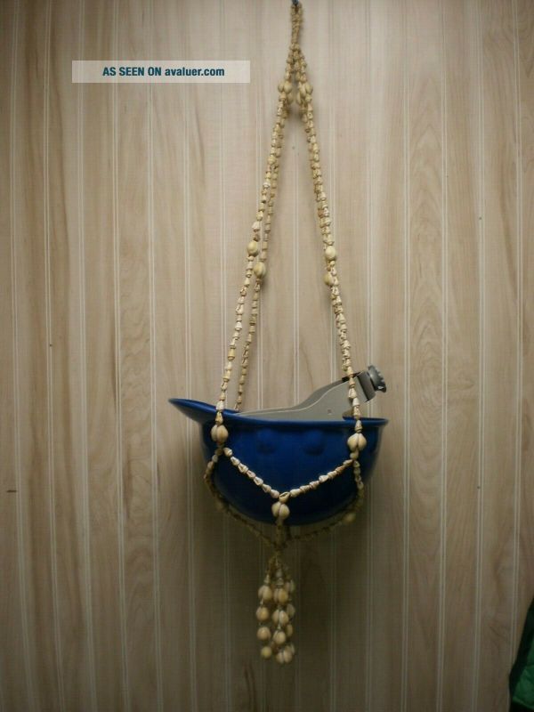 VINTAGE SEA SHELL PLANT HANGER 38 " IN LENGTH SHELL PLANT POT HOLDER ...