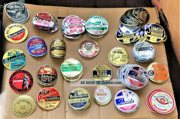 Huge Group Of Fishing Line Labels Private Brands Of The HALL LINE CO ...
