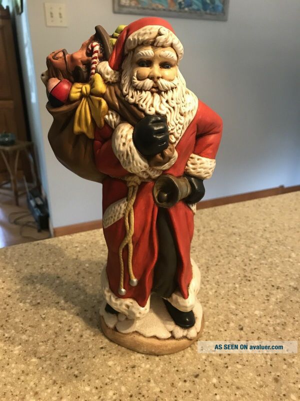 Vintage Atlantic Mold Ceramic Christmas Santa Claus 11 " Hand Painted ...