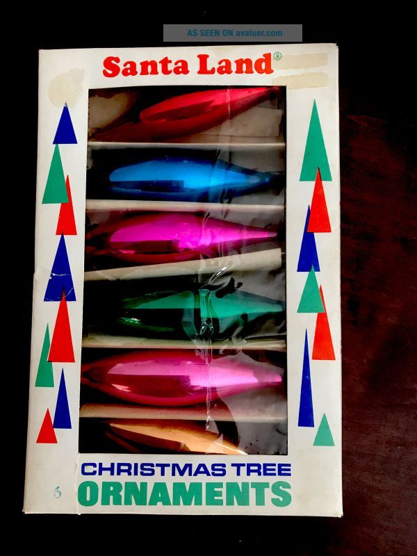 Vintage SANTA LAND 6 Hand Blown Icicle Christmas Tree Ornaments Poland ...