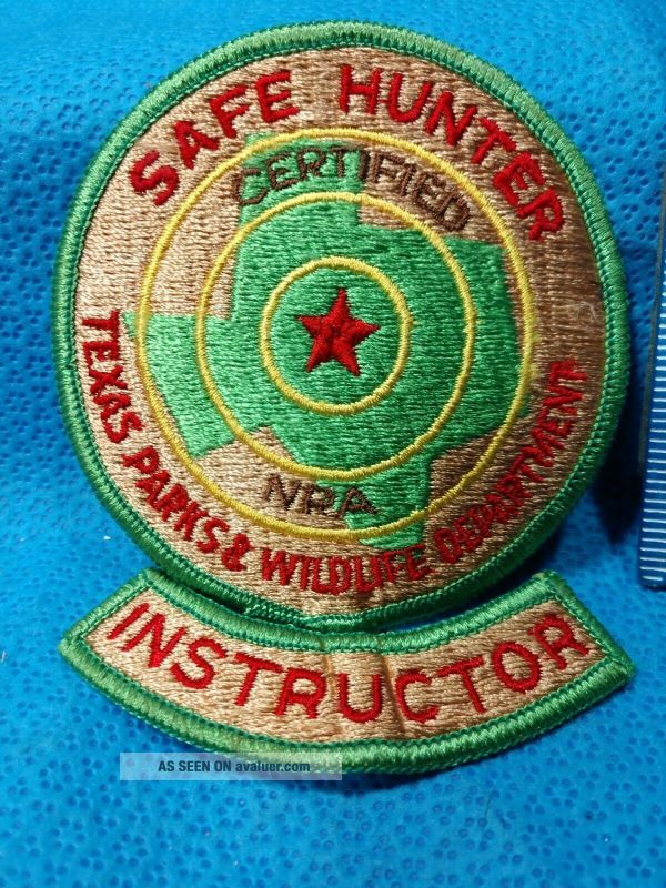 Vintage Texas Parks And Wildlife NRA Safe Hunter Instructor Patch Game ...