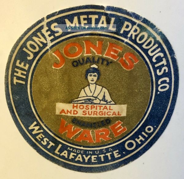 Vintage Enamel Ware Jones Label Hospital Surgical Ware Irrigator White ...