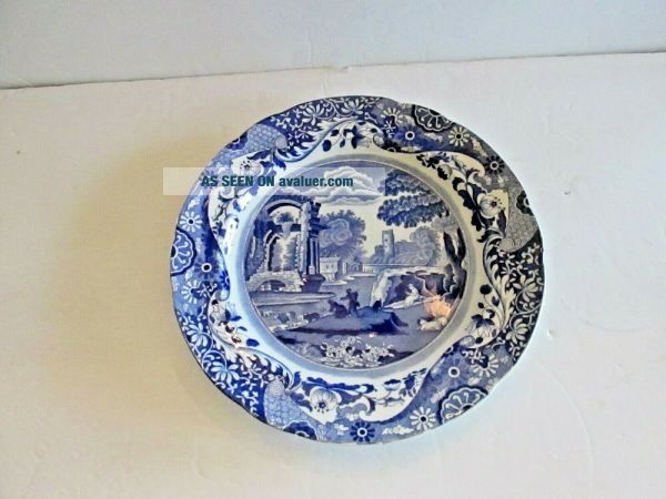 4 Vtg COPELAND SPODE Blue ITALIAN PATTERN BLUE & WHITE 7 " Sandwich ...