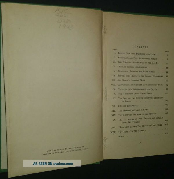 1943 David Baron And The Hebrew Christian Testimony To Israel Jewish ...