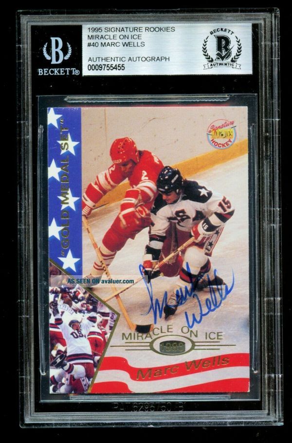 Mark Wells Signed Autograph 1995 Signature Rookies Miracle On Ice BAS ...