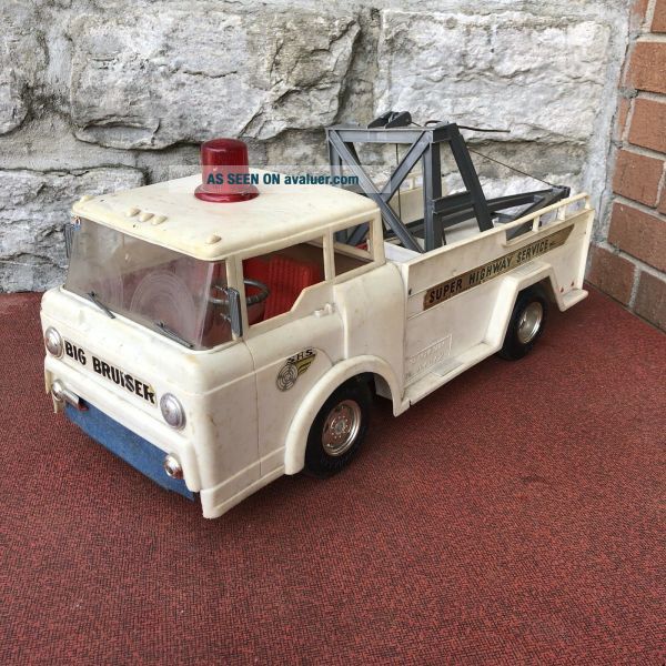 VINTAGE MARX BIG BRUISER HIGHWAY SERVICE TOW TRUCK WRECKER PLASTIC ...