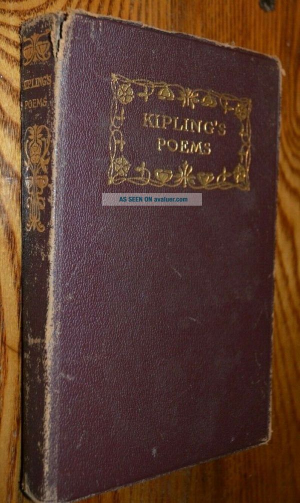 Antique - THE POEMS OF RUDYARD KIPLING (1923) Crowell, Limp Leather ...