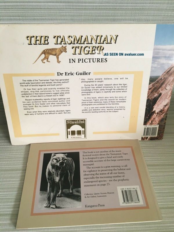 2 X The Tasmanian Tiger In Pictures E Guiler AND The Elusive Thylacine ...
