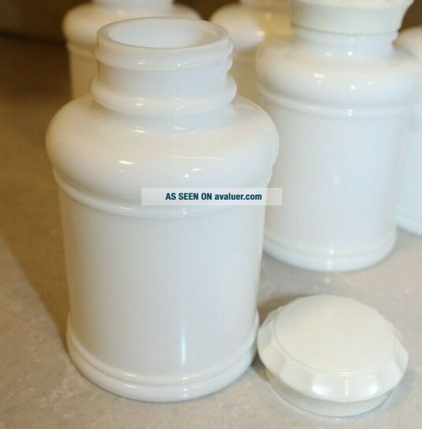 Vintage 50 ' S White Milk Glass Apothecary Jar Spice Medicine Pill Jar ...