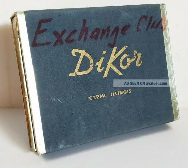 VINTAGE CARMI ILLINOIS DIKOR PLAYING CARDS EXCHANGE CLUB 2 DECKS 1 RIP ...