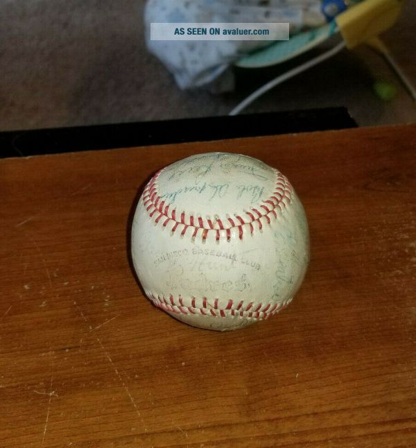 1958 SAN DIEGO PADRES PCL TEAM SIGNED BASEBALL 23 SIGS DAVE POPE, BILL ...