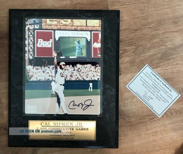 BALTIMORE ORIOLES CAL RIPKEN JR 2, 500 CONSECUTIVE GAMES PLAYED AUTO ...