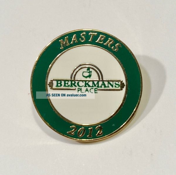 2012 Masters Augusta National Golf Club BERCKMANS PLACE Pin Bubba ...