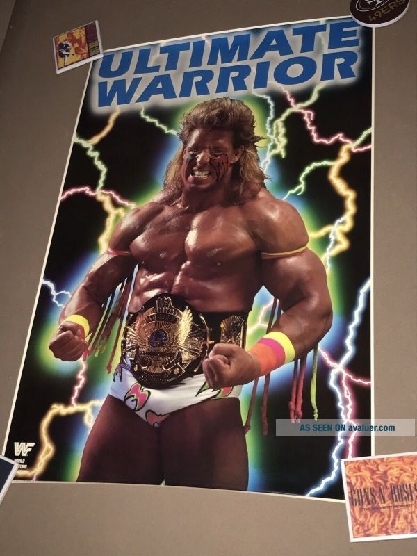 WWF POSTER - ULTIMATE WARRIOR POSTER - WRESTLEMANIA POSTER - VINTAGE ...