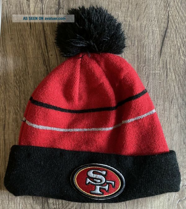 San Francisco 49ers Forty Niners NFL Pom Beanie Hat Era - Red / Black ...