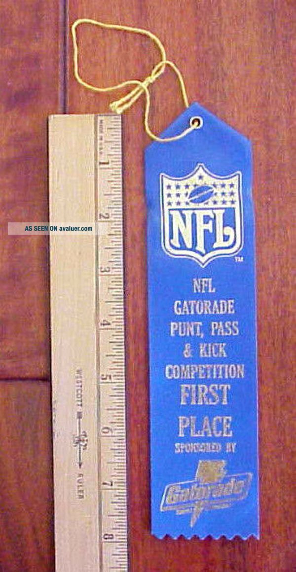 NFL Punt, Pass And Kick Football Competition 1st Place Gatorade Ribbon ...