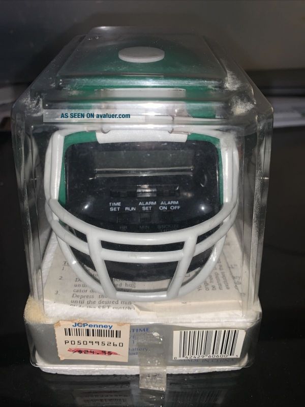 Team NFL Bulova Team Helmet Quartz LCD Alarm Clock Philadelphia Eagles ...