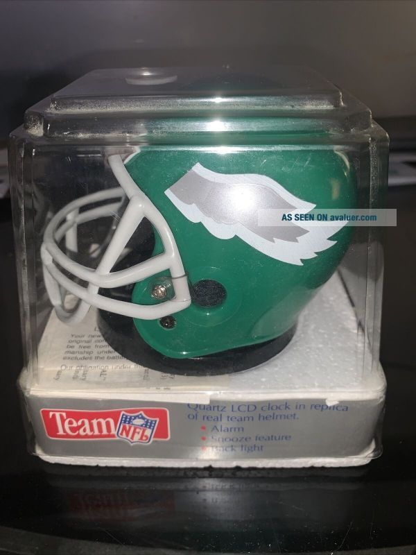 Team NFL Bulova Team Helmet Quartz LCD Alarm Clock Philadelphia Eagles ...