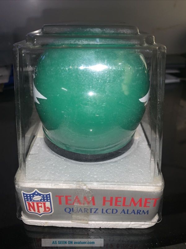 Team NFL Bulova Team Helmet Quartz LCD Alarm Clock Philadelphia Eagles ...